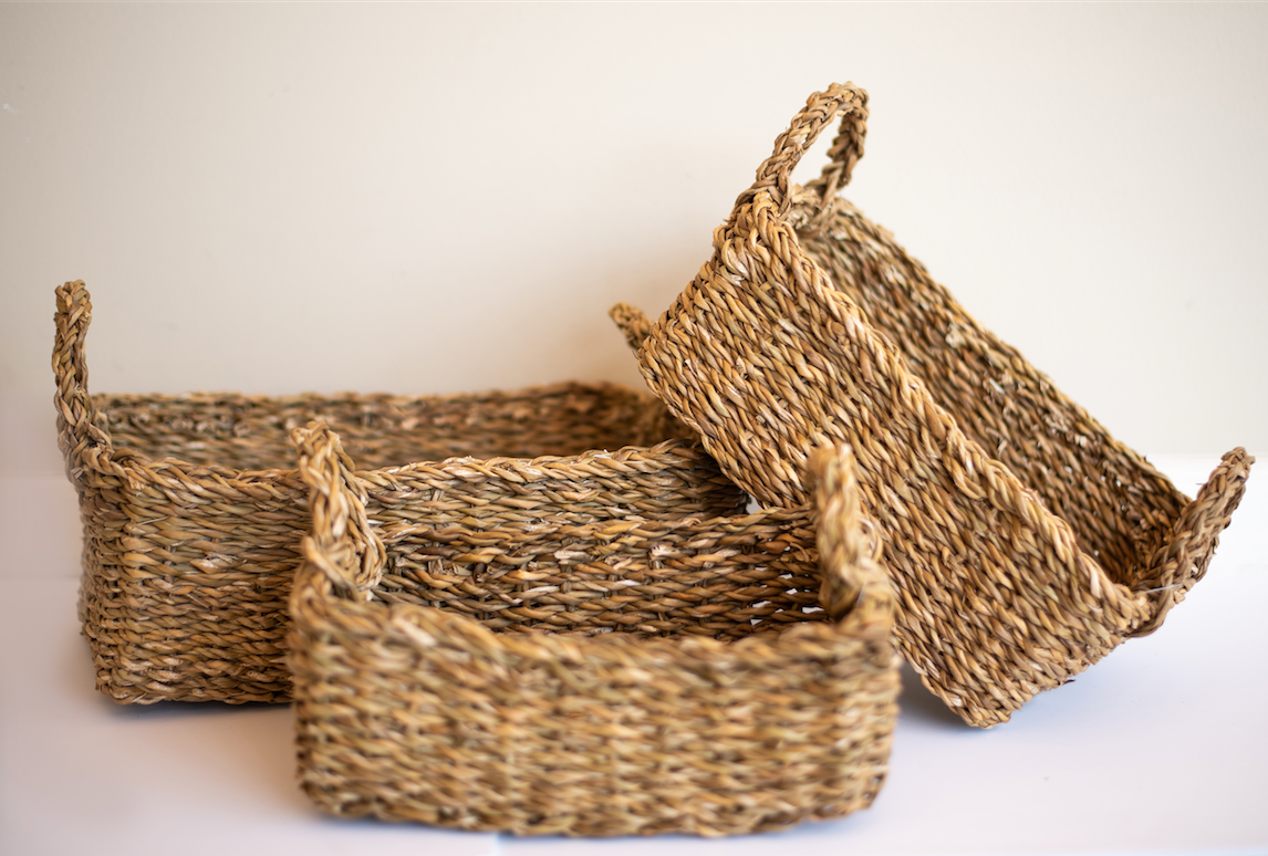 Rectangular Seagrass Basket Set – Theory Design Studio